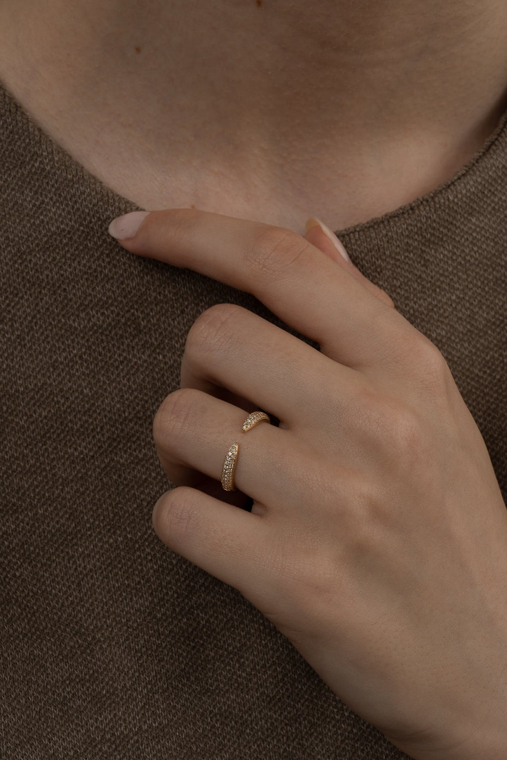 Pave Dome Open Ring [Bridal Edition] - PRMAL